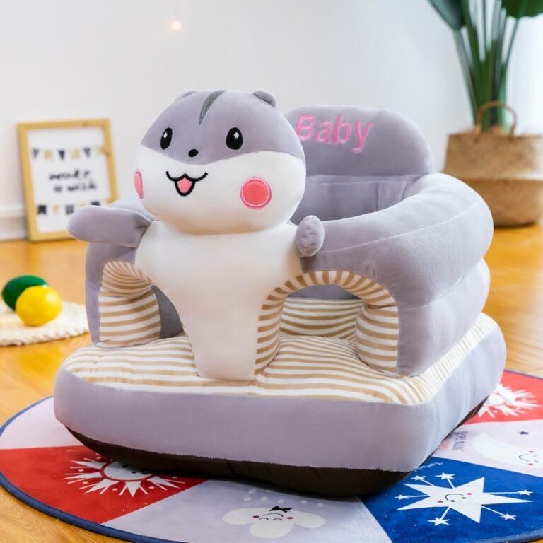 Premium Velvet Soft Plush Baby Sofa Anti-Fall - Ergonomic Sitting ...